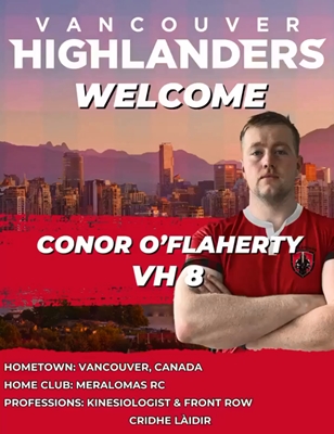 Conor O'Flaherty Vancouver Highlander #8 - BC Rugby News