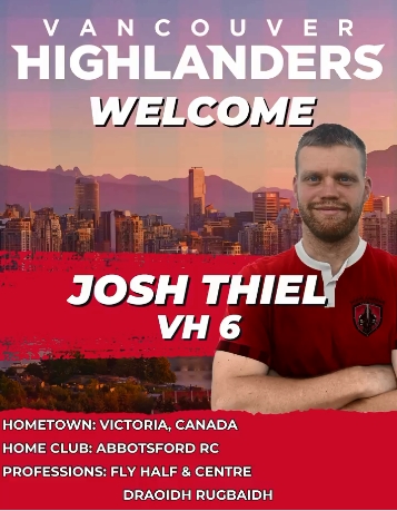 Josh Thiel Vancouver Highlander #6 - BC Rugby News