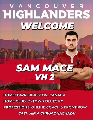 Sam Mace Vancouver Highlander #2 - BC Rugby News